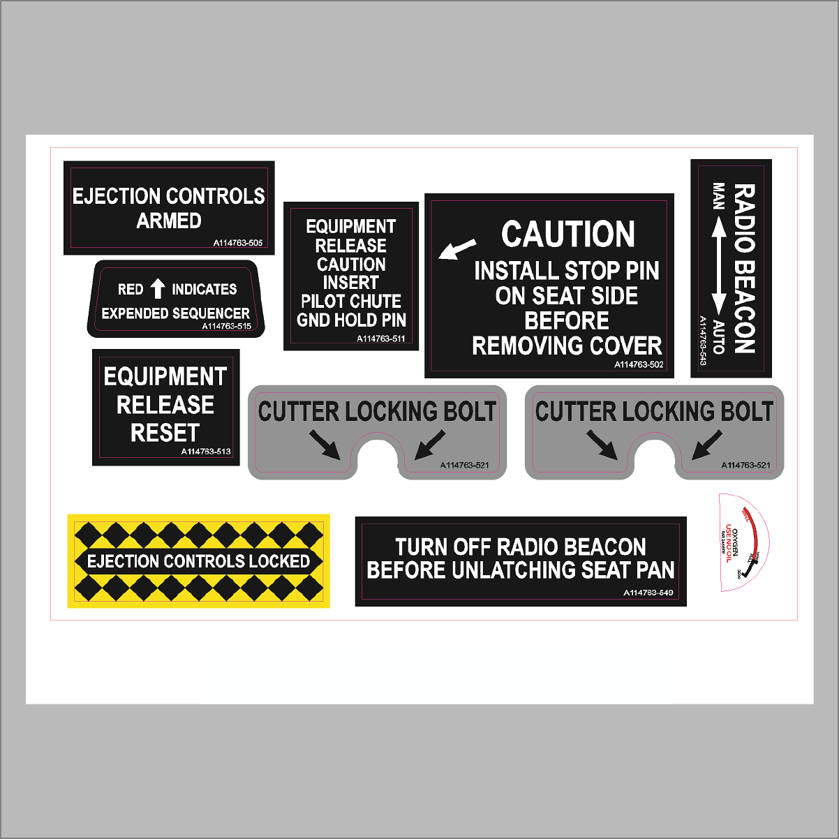 ACES II Ejection Seat Sticker Pack – Invictus Cockpit Systems