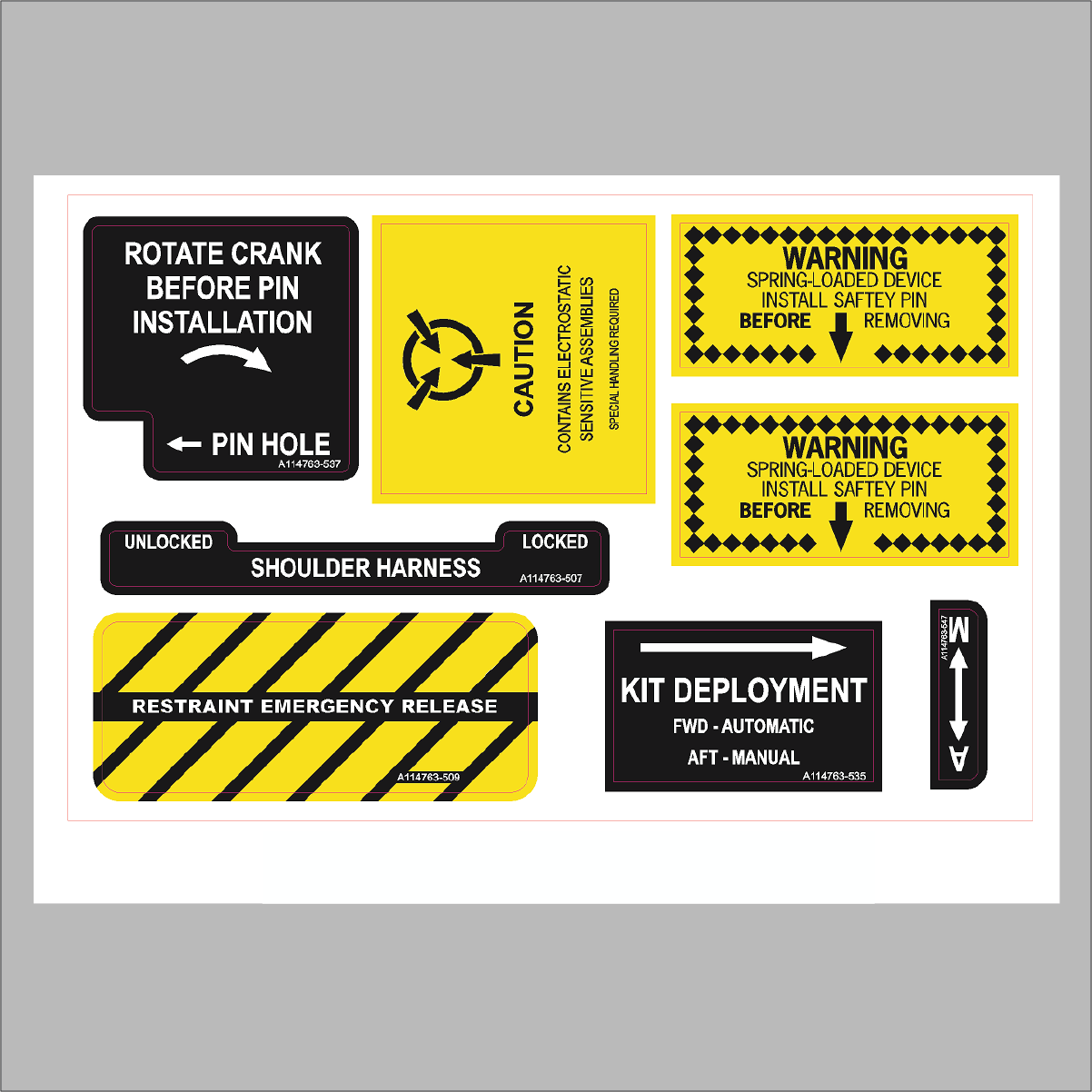 ACES II Ejection Seat Sticker Pack – Invictus Cockpit Systems