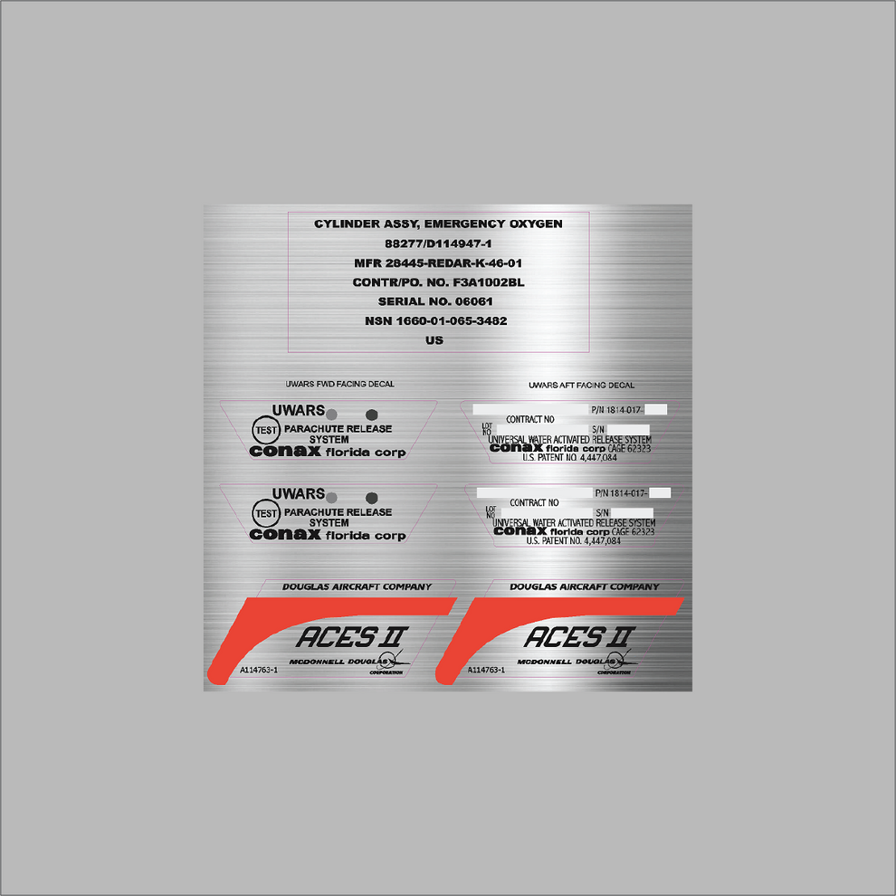 ACES II Ejection Seat Sticker Pack – Invictus Cockpit Systems